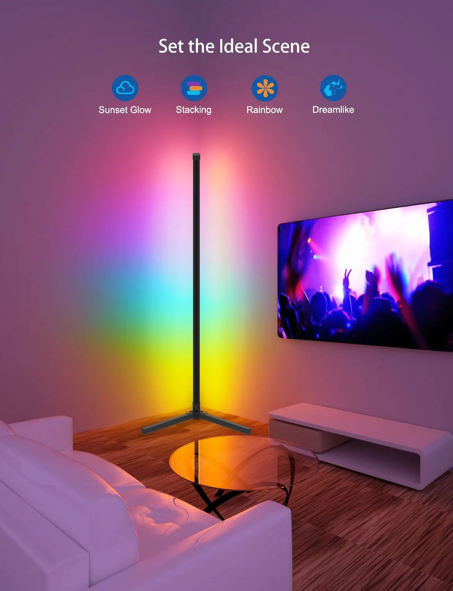 Smart Color Floor Lamp with Music Sync 16 Million Color Changing Stand ...